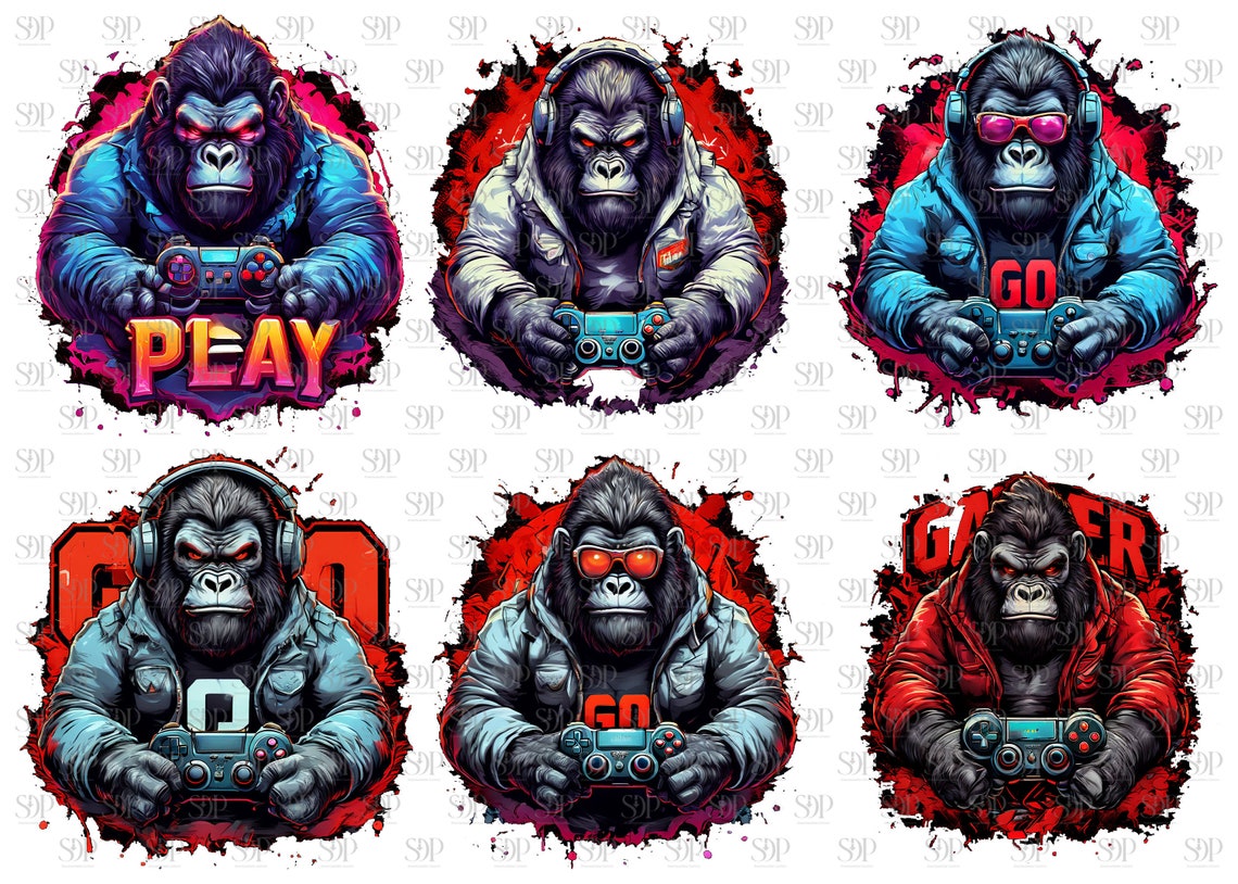 24 Gamer Gorilla Png Bundle,high Quality Png, Gamer Transparent Png ...
