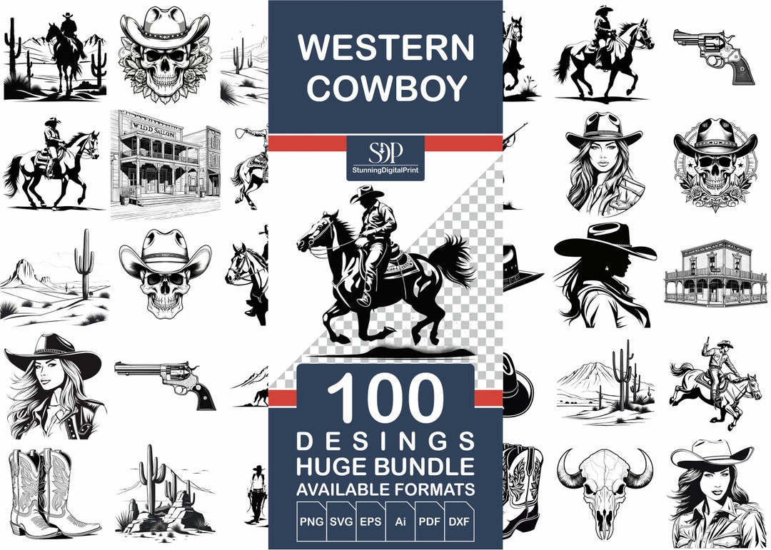 100 Cowboy Svg Bundle, Western for Shirts,cowboy Svg Files,western Svg ...