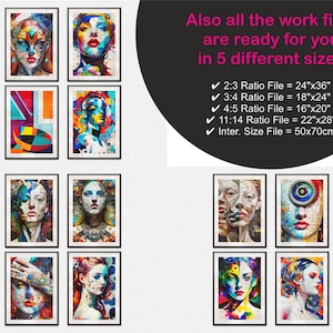 Abstract Wall Art Set of 132 , Mega Bundle ,prints Gallery Wall Set ...