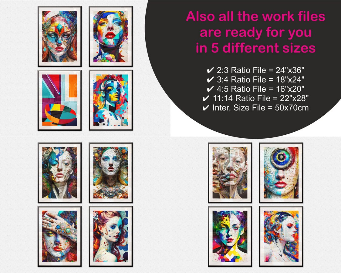 Abstract Wall Art Set of 132 , Mega Bundle ,prints Gallery Wall Set ...