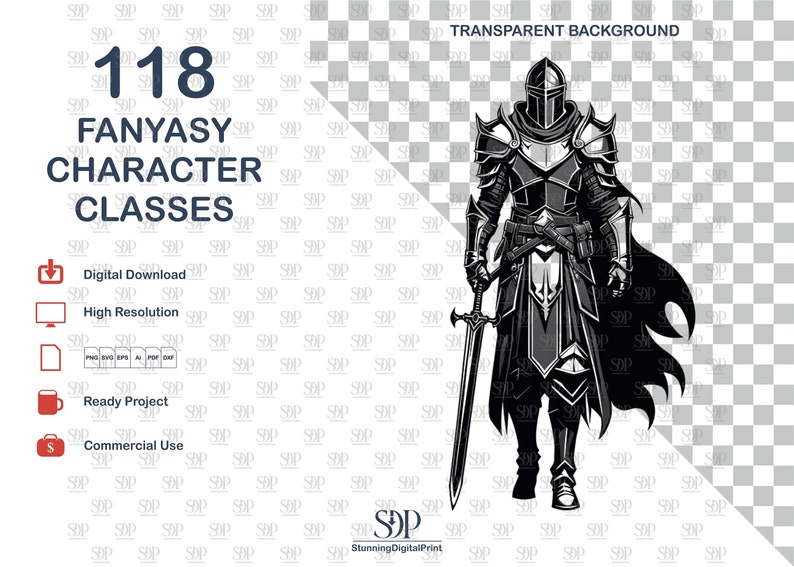 118 Fantasy Character Class SVG Bundle: RPG Mage Warrior Rogue (commercial Use) - Etsy