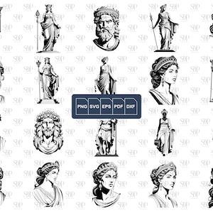 Greek Mythology SVG Bundle: Ancient Gods, Statues (commercial Use) - Etsy