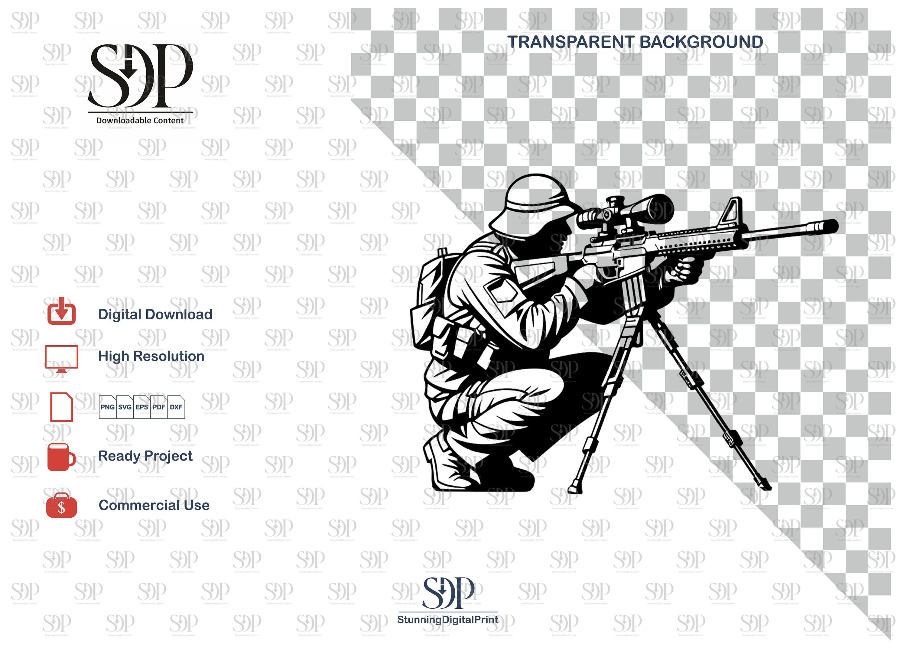 90 Army Sniper Svg, BUNDLE Vector File, Army Sniper Svg, Sniper Gun ...