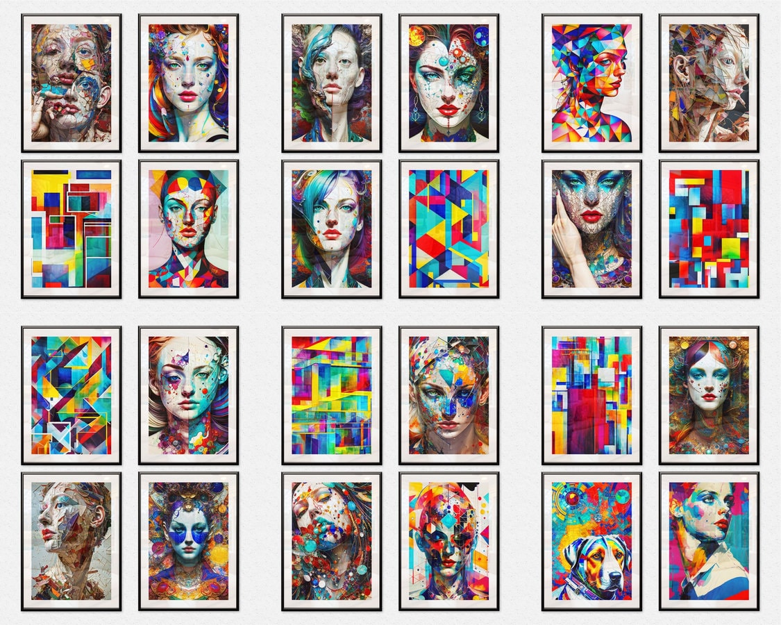 Abstract Wall Art Set of 132 , Mega Bundle ,prints Gallery Wall Set ...
