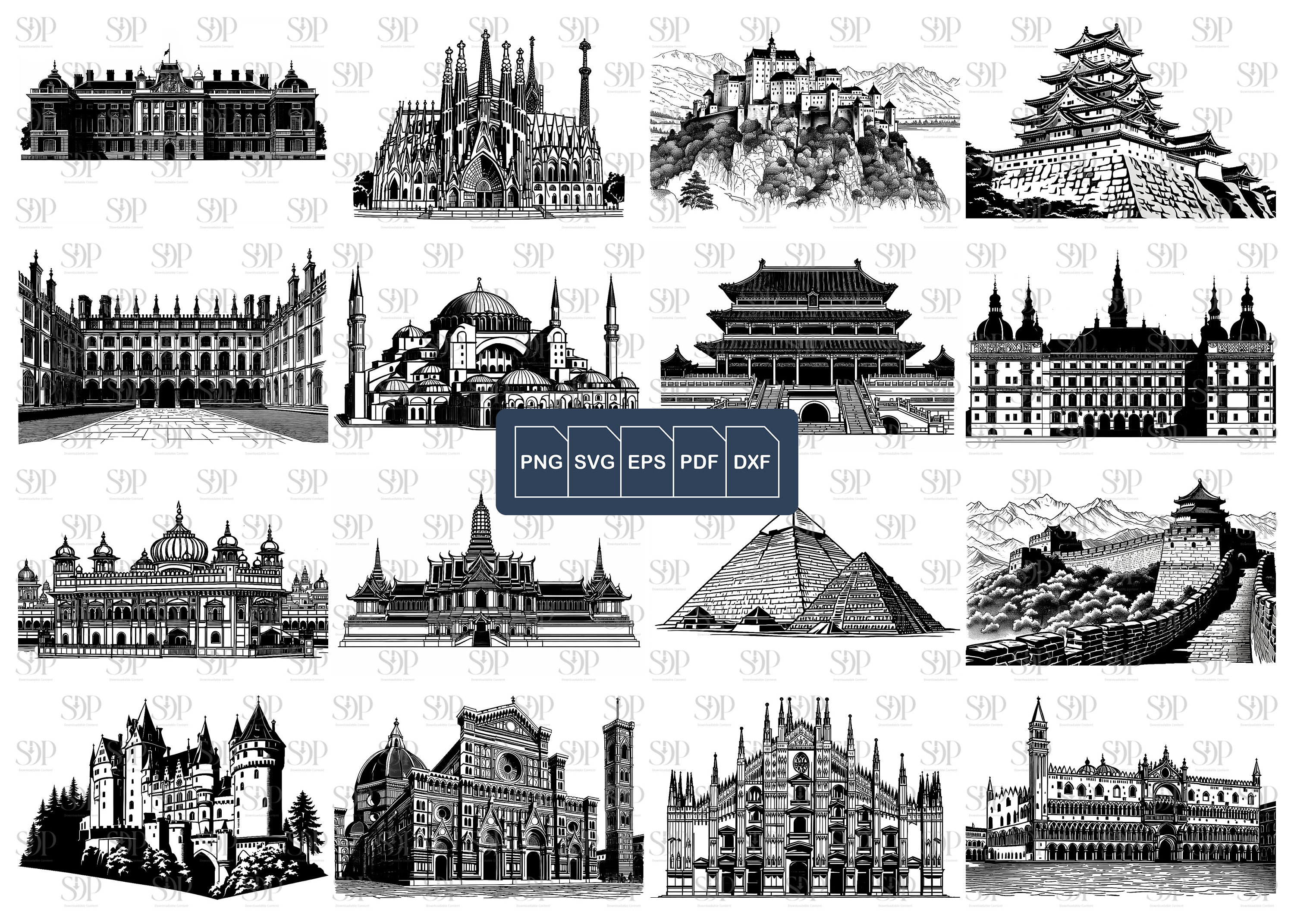 100 Ancient Temple Svg, Ancient Svg, Historical Buildings Svg, Vector ...