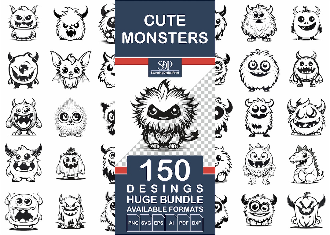 150 Cute Monster SVG BUNDLE, Vector File,monsters Svg Bundle,monster ...