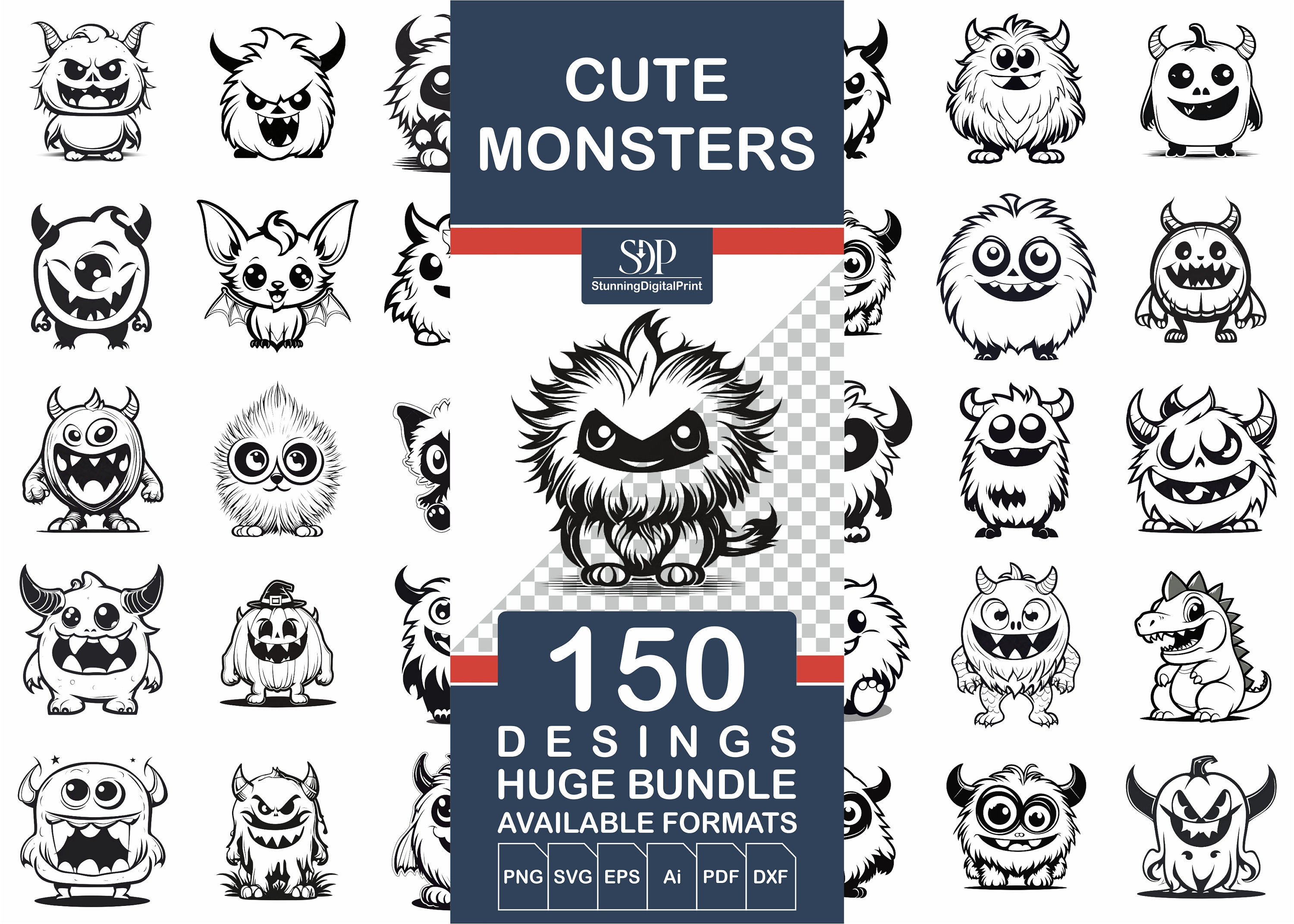 150 Cute Monster SVG BUNDLE, Vector File,monsters Svg Bundle,monster ...