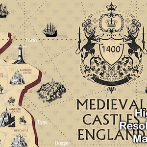 Medieval Castles Map of England & Wales (digital Download) - Etsy