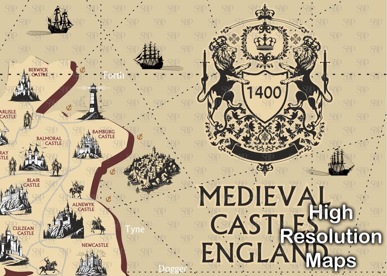 Medieval Castles Map of England & Wales (digital Download) - Etsy