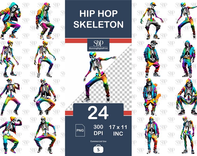 Hip Hop Skeleton Clipart Vector Graphic Svg Png Jpg Eps Sticker Design ...