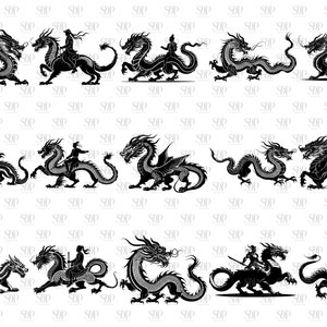 90 Asian Dragon SVG BUNDLE, Vector File, Dragon Cricut, Vector Dragon ...