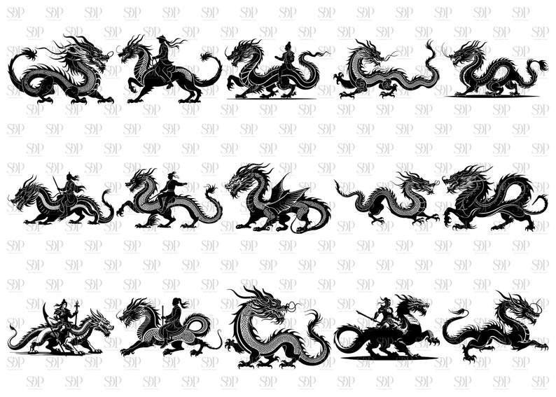 Asian Dragon SVG Bundle: 90 Vector Designs (commercial Use) - Etsy