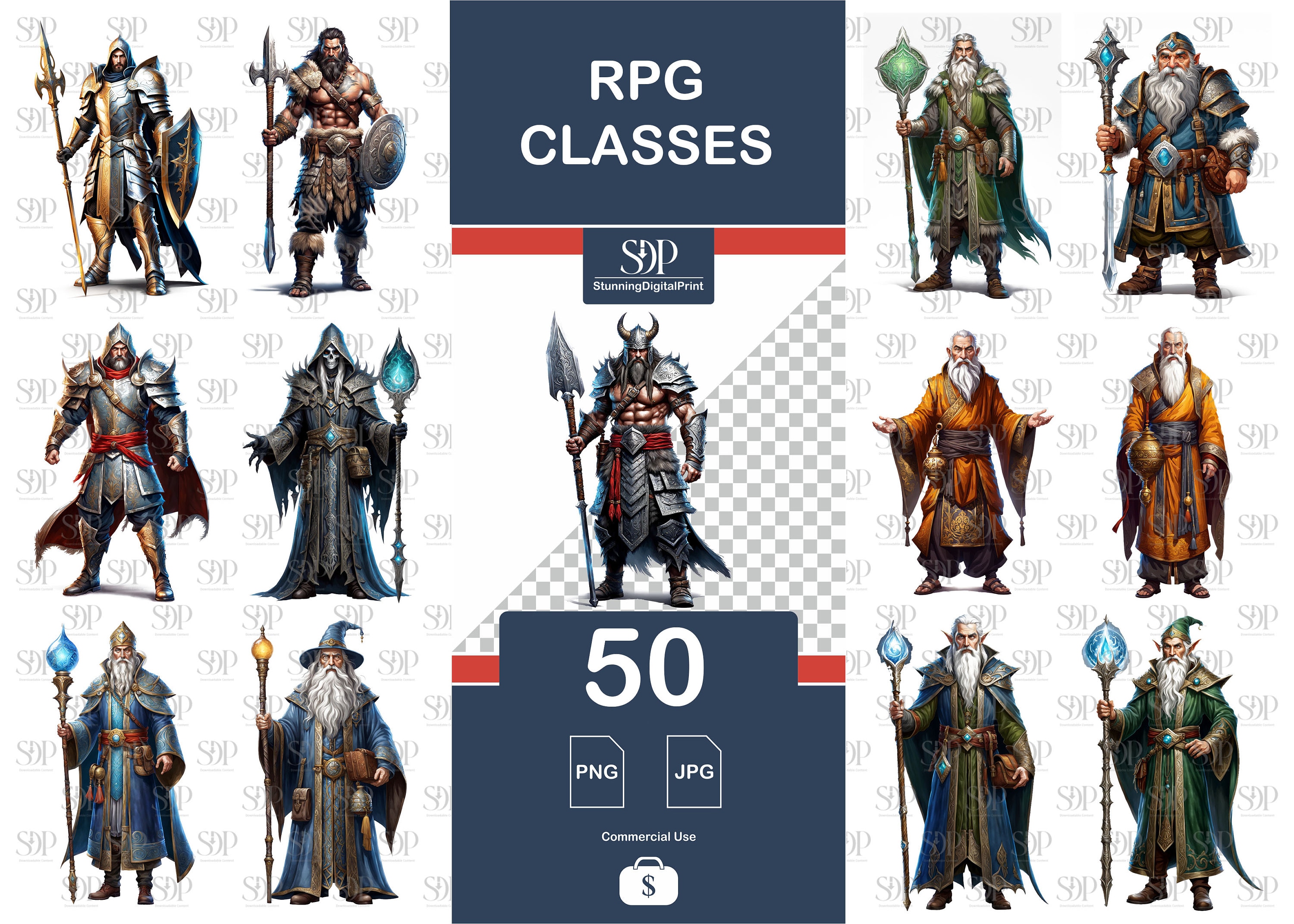 50 RPG Character PNG Bundle: Fantasy Game Art (commercial Use) - Etsy