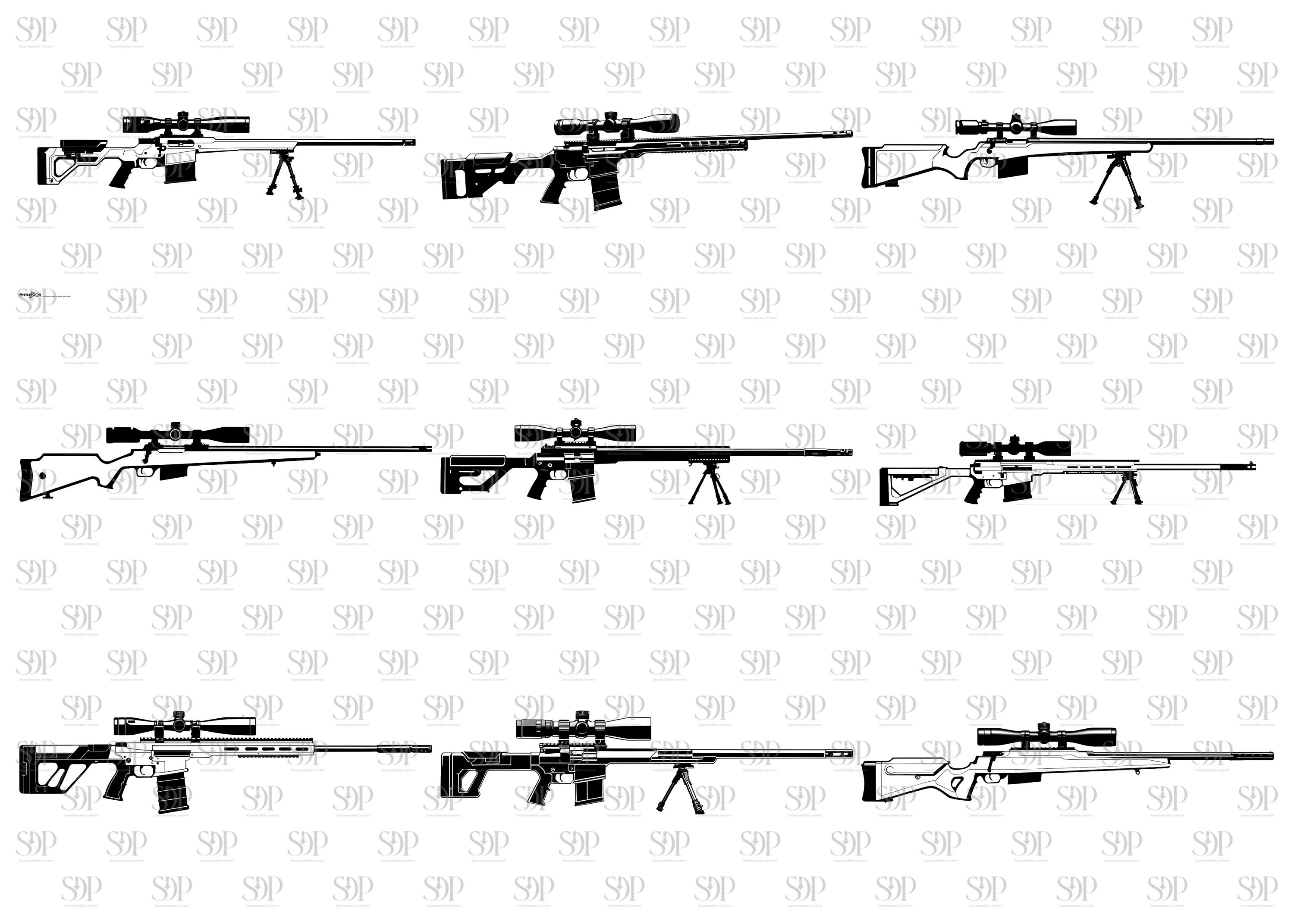90 Sniper Rifle SVG, BUNDLE Vector File, Rifle Svg, Sniper Gun Clipart ...