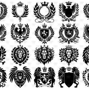 Family Crest SVG Bundle: 90 Heraldic Designs (commercial Use) - Etsy