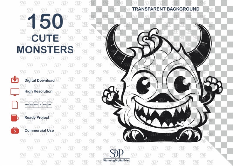 150 Cute Monster SVG BUNDLE, Vector File,monsters Svg Bundle,monster ...