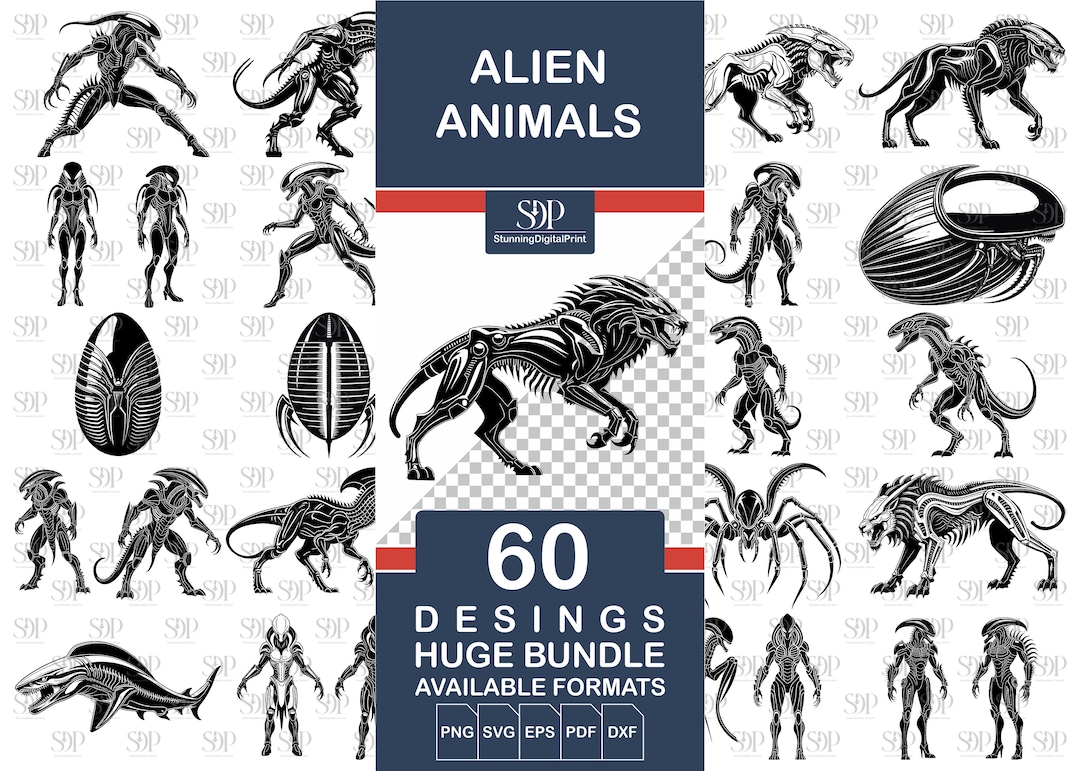 60 Predator Alien Animal SVG BUNDLE, Vector File, Predator Svg,alien ...