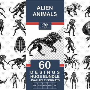 60 Predator Alien Animal SVG BUNDLE, Vector File, Predator Svg,alien ...