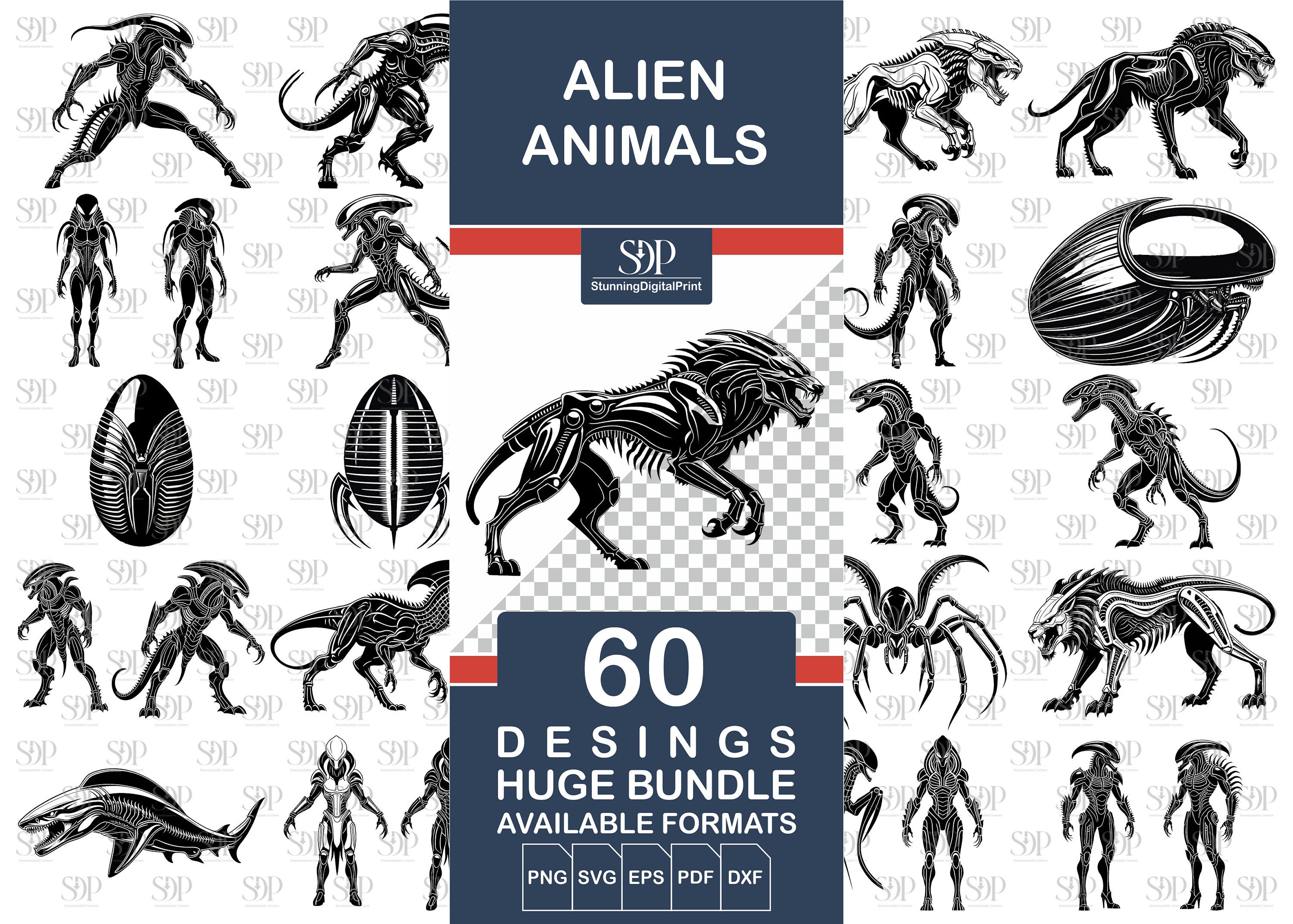 60 Predator Alien Animal SVG BUNDLE, Vector File, Predator Svg,alien ...