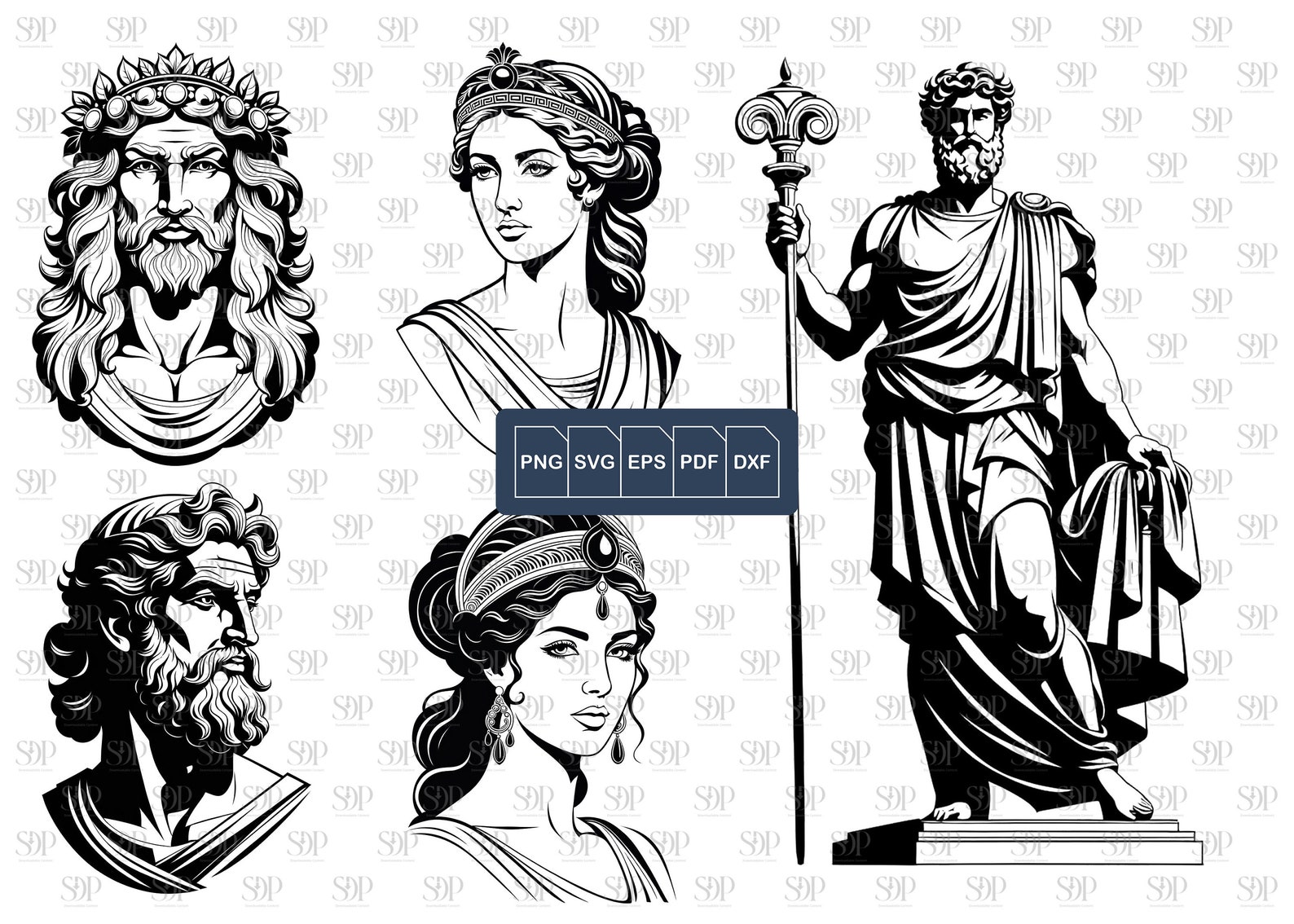Greek Mythology SVG Bundle: Ancient Gods, Statues (commercial Use) - Etsy