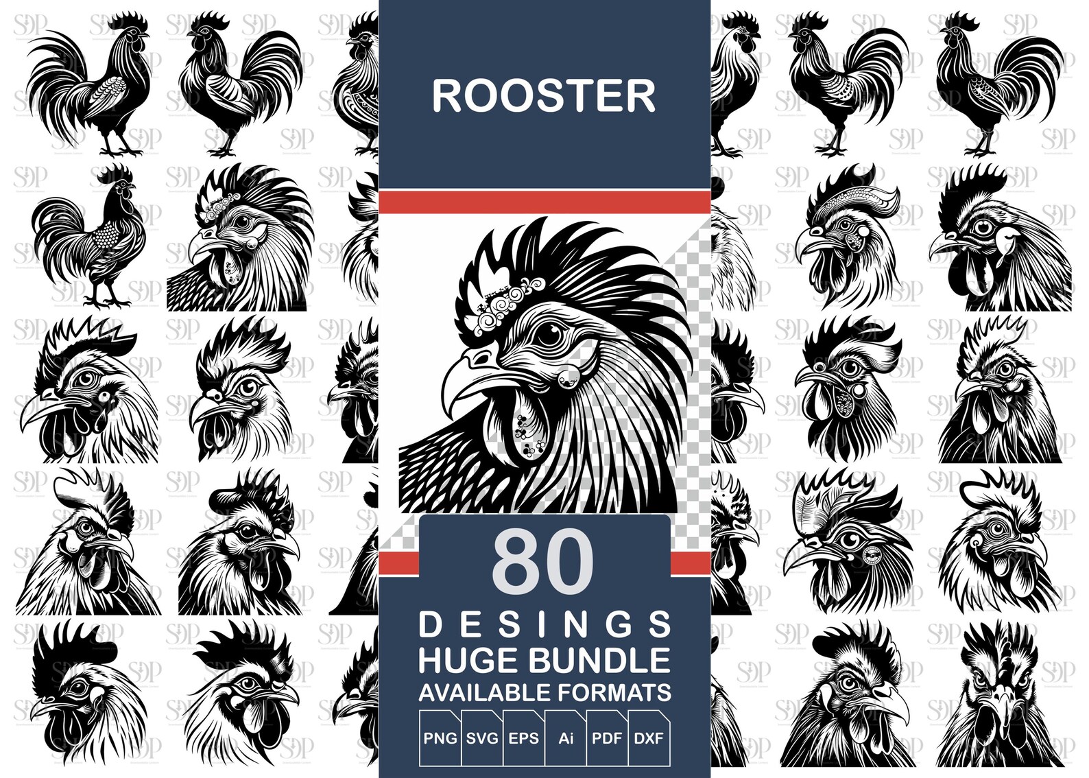 Rooster SVG, Rooster SVG Bundle, Rooster Clipart, Farm Rooster Svg ...