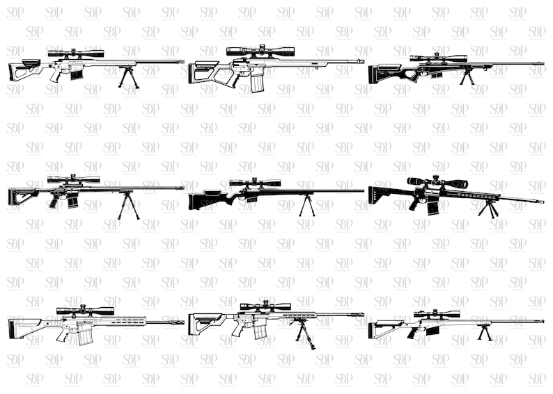 90 Sniper Rifle SVG, BUNDLE Vector File, Rifle Svg, Sniper Gun Clipart ...