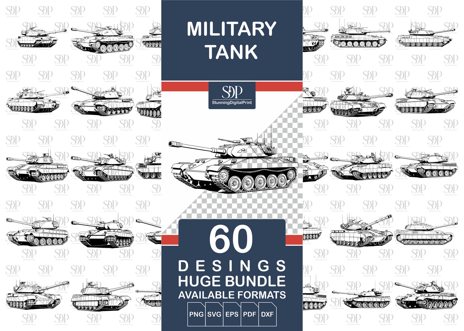 Militär Panzer SVG Bundle: 60 Army Tank Designs (Kommerzielle Nutzung ...