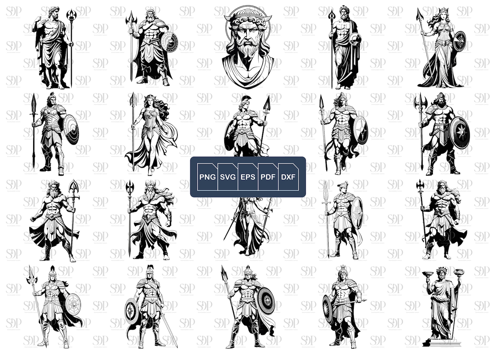 Greek Mythology SVG Bundle: Ancient Gods, Statues (commercial Use) - Etsy