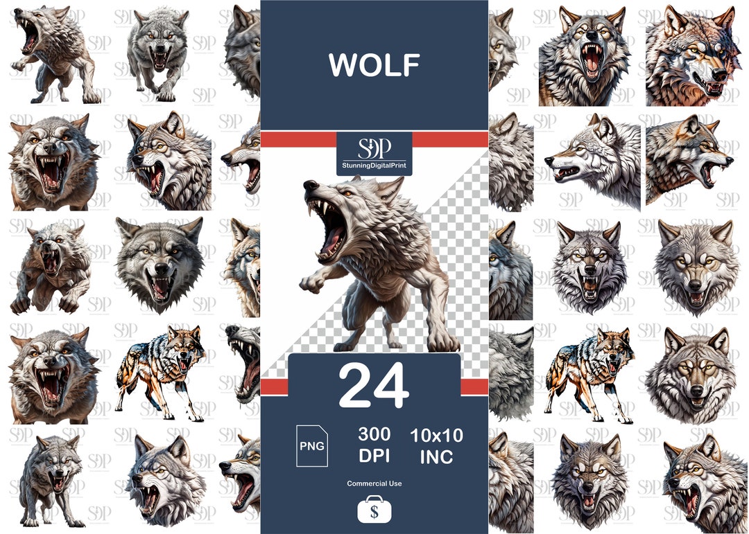 24 Wolf Png Bundle,high Quality Png,vibrant Smoke Colors,smoke Wolfs ...