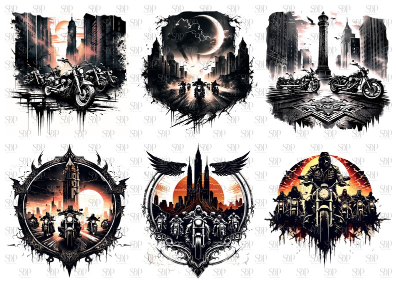 Biker Gang PNG Bundle: 40 Motorcycle Club Designs (commercial Use) - Etsy