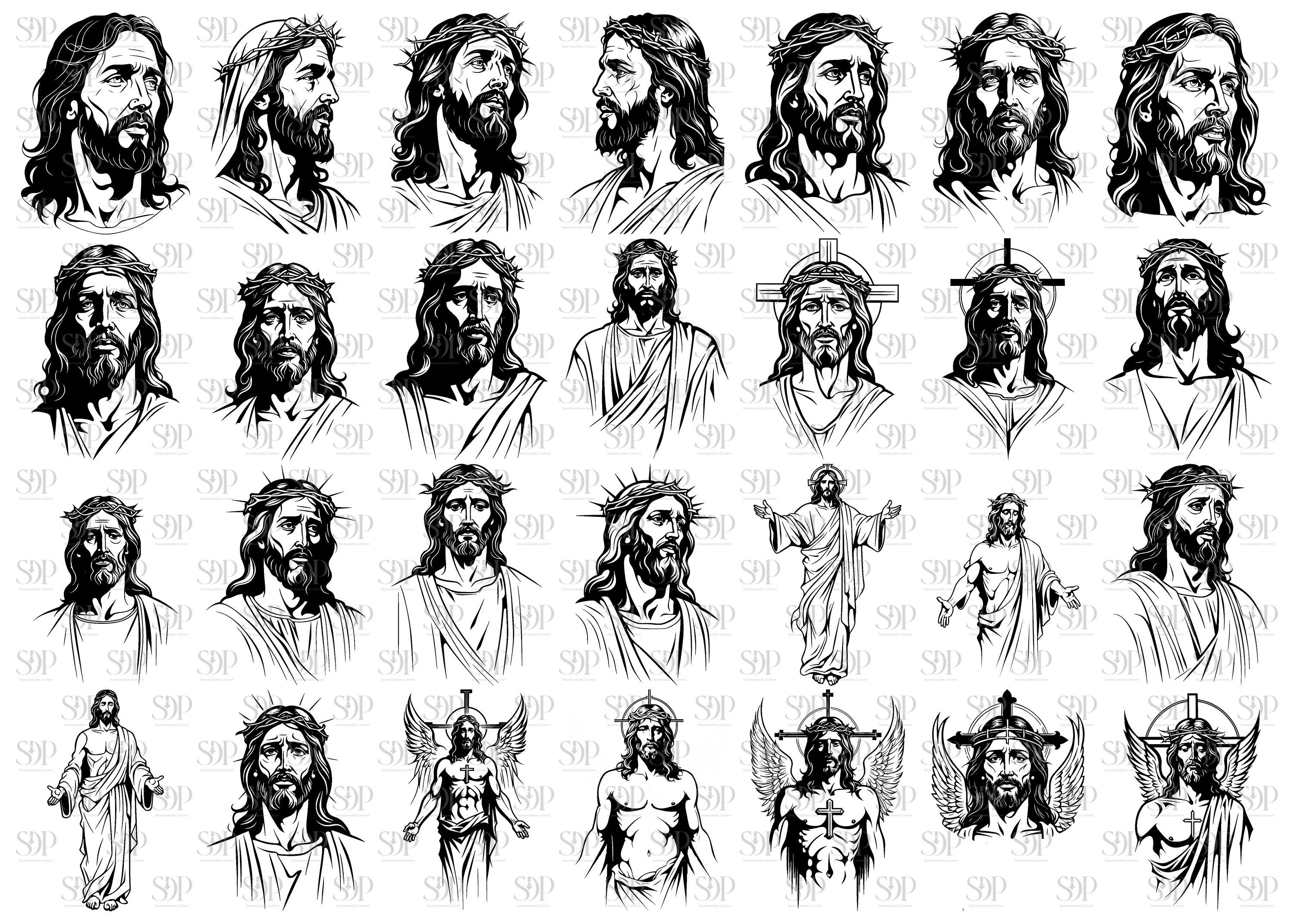 97 Jesus Svg,jesus Svg Bundle,jesus Svg File,jesus Png,jesus Vector ...