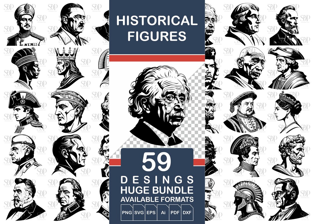 Historical Figures Svg, Historical Figures Svg Bundle, Historical ...