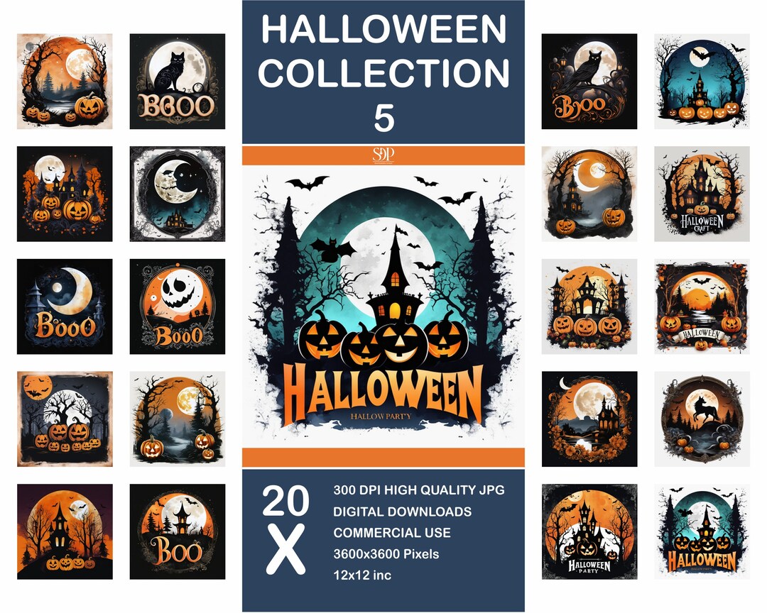 Halloween Digital Clipartcollection 5halloween - Etsy