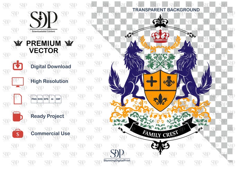 Fox Family Crest SVG Bundle: Heraldic Coat of Arms (commercial Use) - Etsy