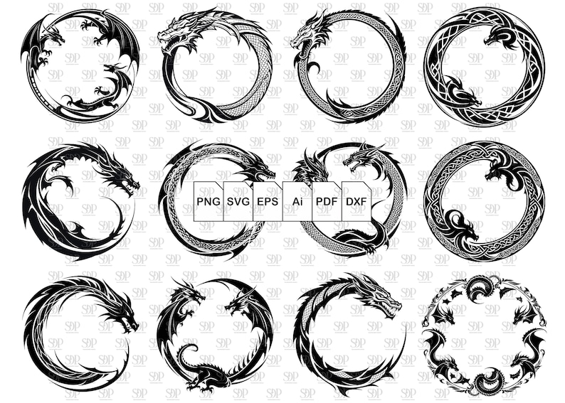 Celtic Dragon Circle SVG Bundle: 80 Vector Designs (commercial Use) - Etsy