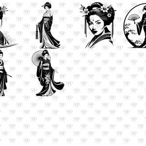 Geisha SVG Clipart Bundle, Vector Graphics (digital Download) - Etsy