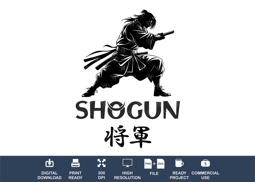 Samurai Shogun SVG PNG Clipart, Japanese Warrior Art (digital Download ...