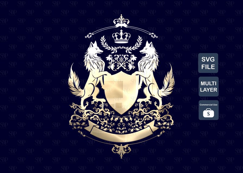 Fox Family Crest SVG Bundle: Heraldic Coat of Arms (commercial Use ...