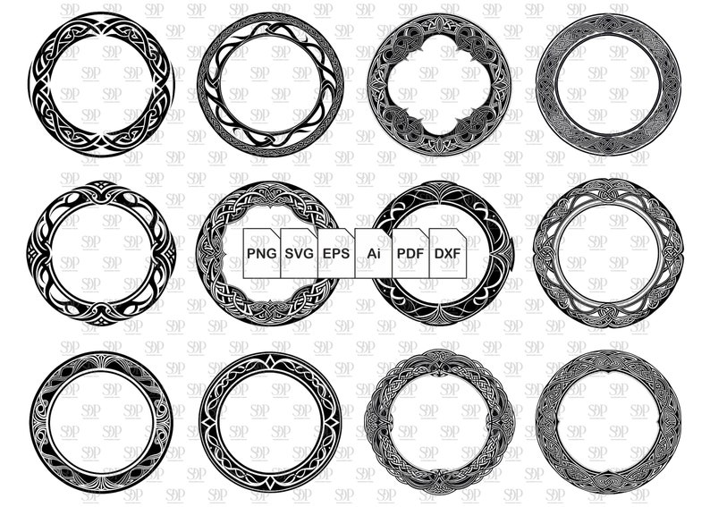 80 Celtic Viking Circle SVG Bundle: Knot Frame Designs (digital ...