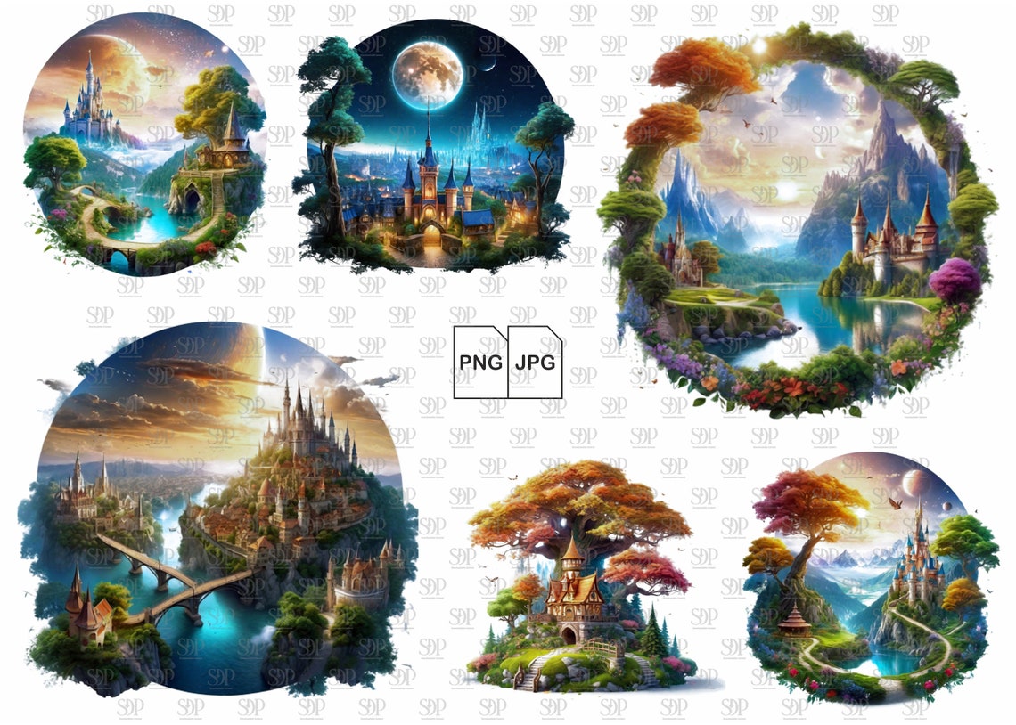 197 Fairy Tale Kingdom ,fantasy Clipart Collection Bundle,watercolor ...