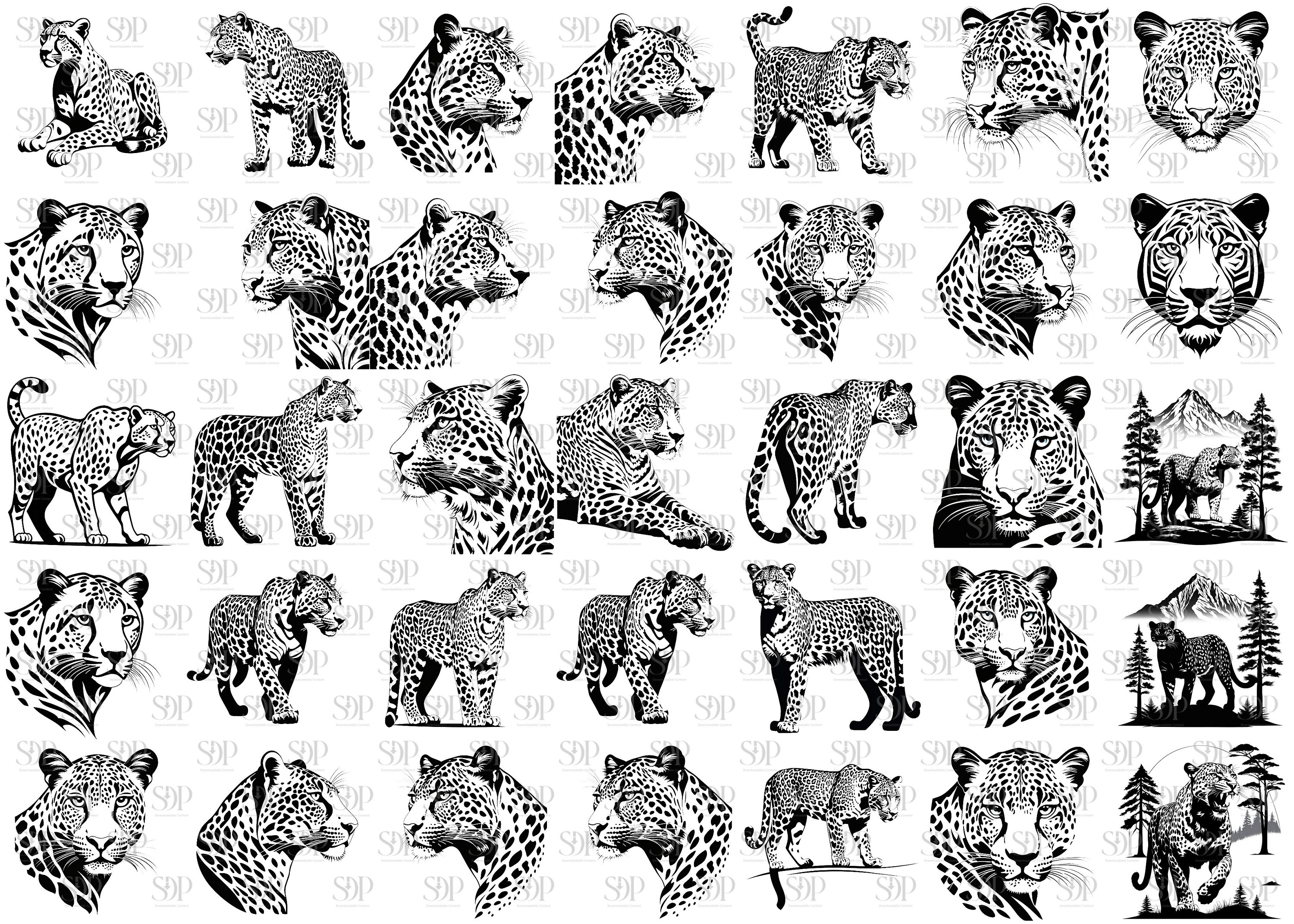 67 Leopard SVG BUNDLE, Leopard Vector, Leopard Cricut, Animal Svg ...