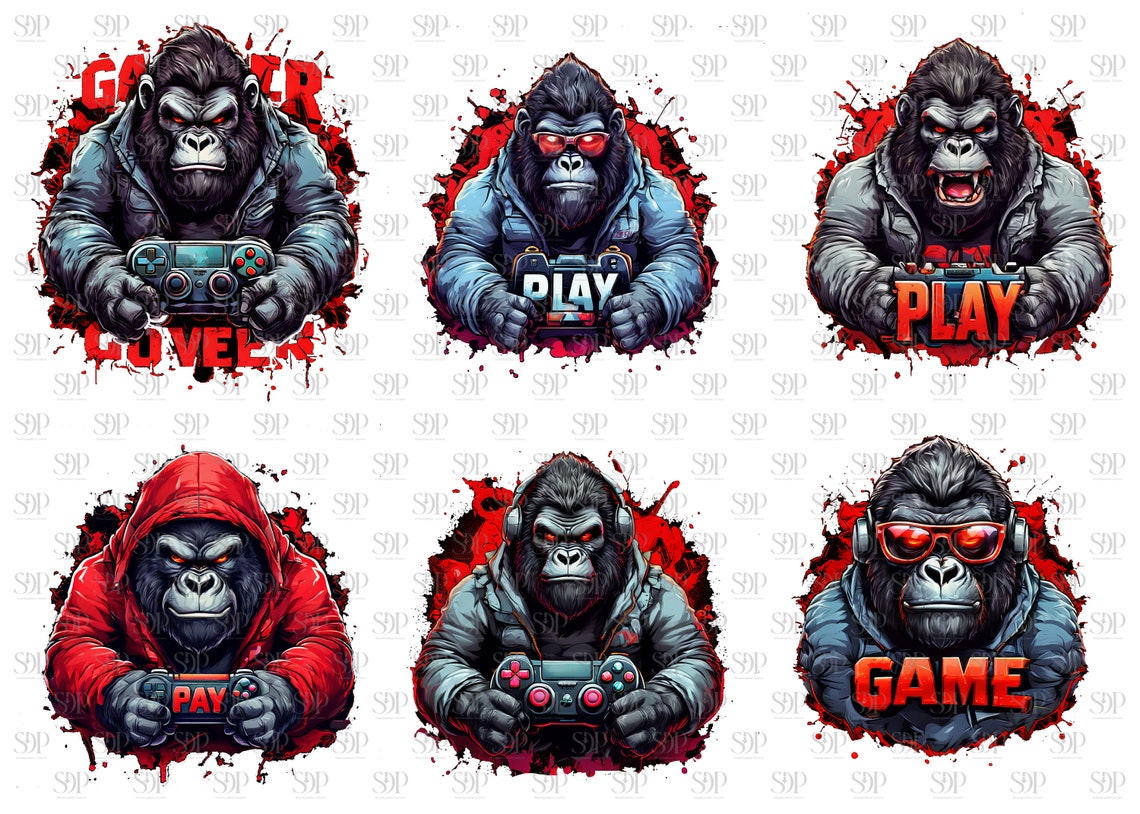 24 Gamer Gorilla Png Bundle,high Quality Png, Gamer Transparent Png ...