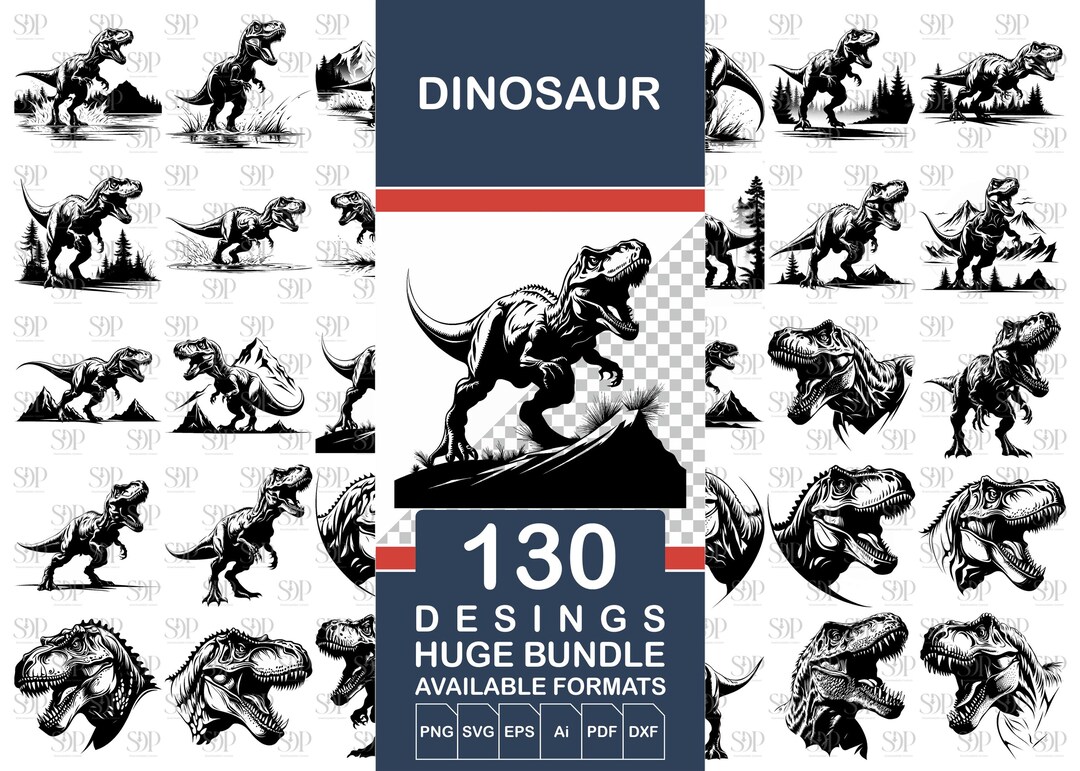 Dinosaur Svg, Dinosaur Svg Bundle, T-rex Svg, Dinosaur Png Clipart ...