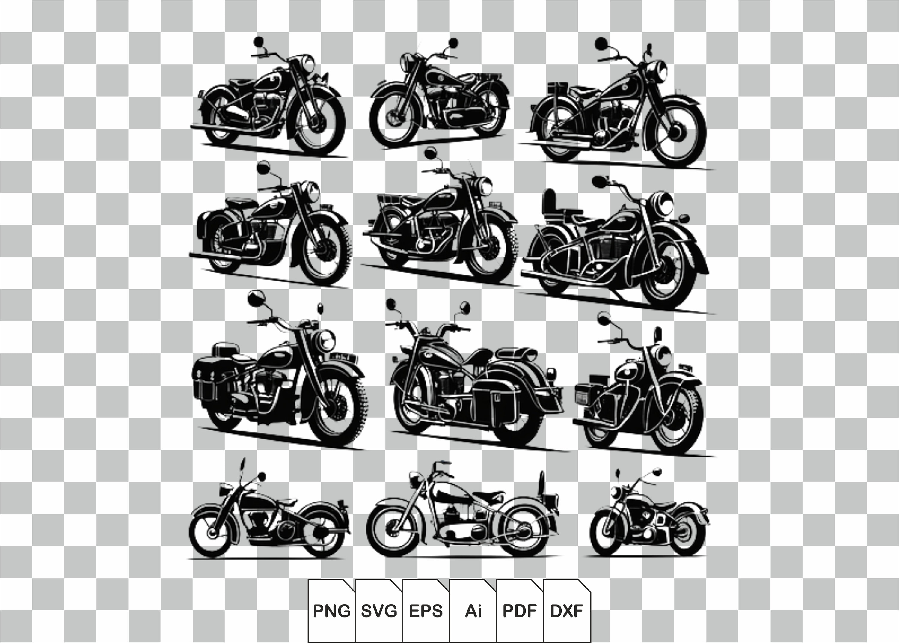 67 Classic Motorcycle SVG BUNDLE, Vector File, Classic Motorcycle ...