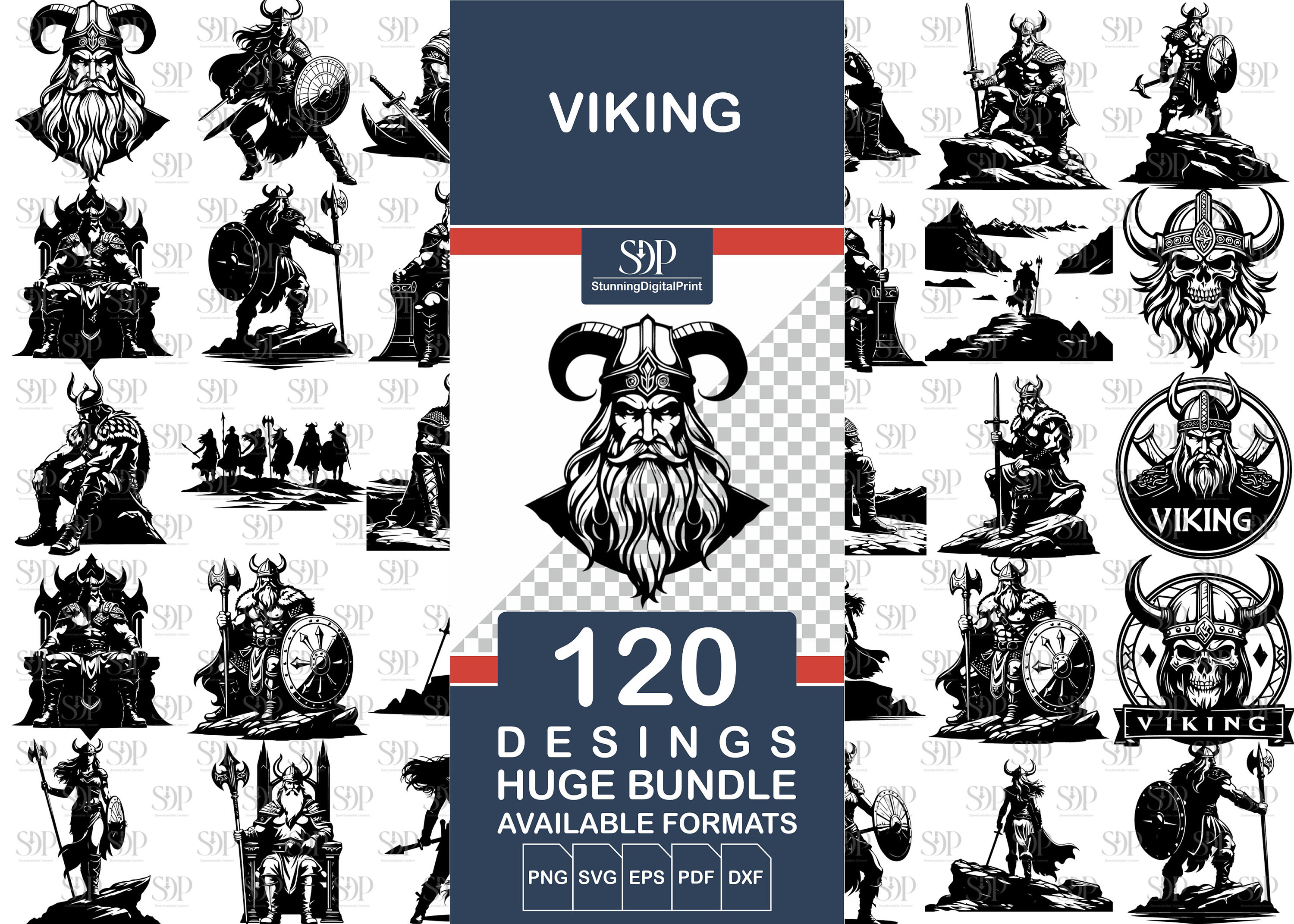 120 Viking SVG Bundle: Clipart, Silhouette, Vector Files (commercial ...