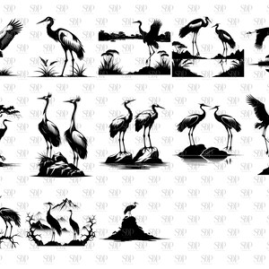 Crane Svg, Crane Svg Bundle, Crane Svg Cut File, Crane Tshirt Svg ...