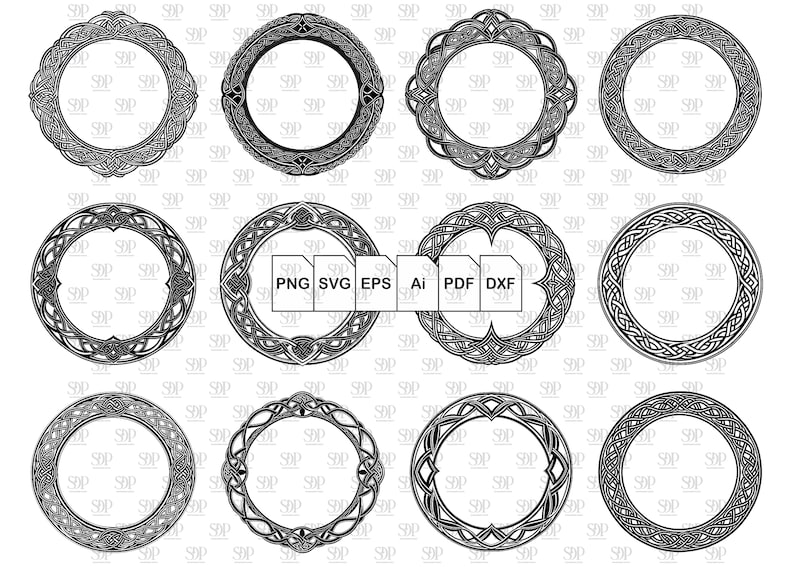 80 Celtic Viking Circle SVG Bundle: Knot Frame Designs (digital ...