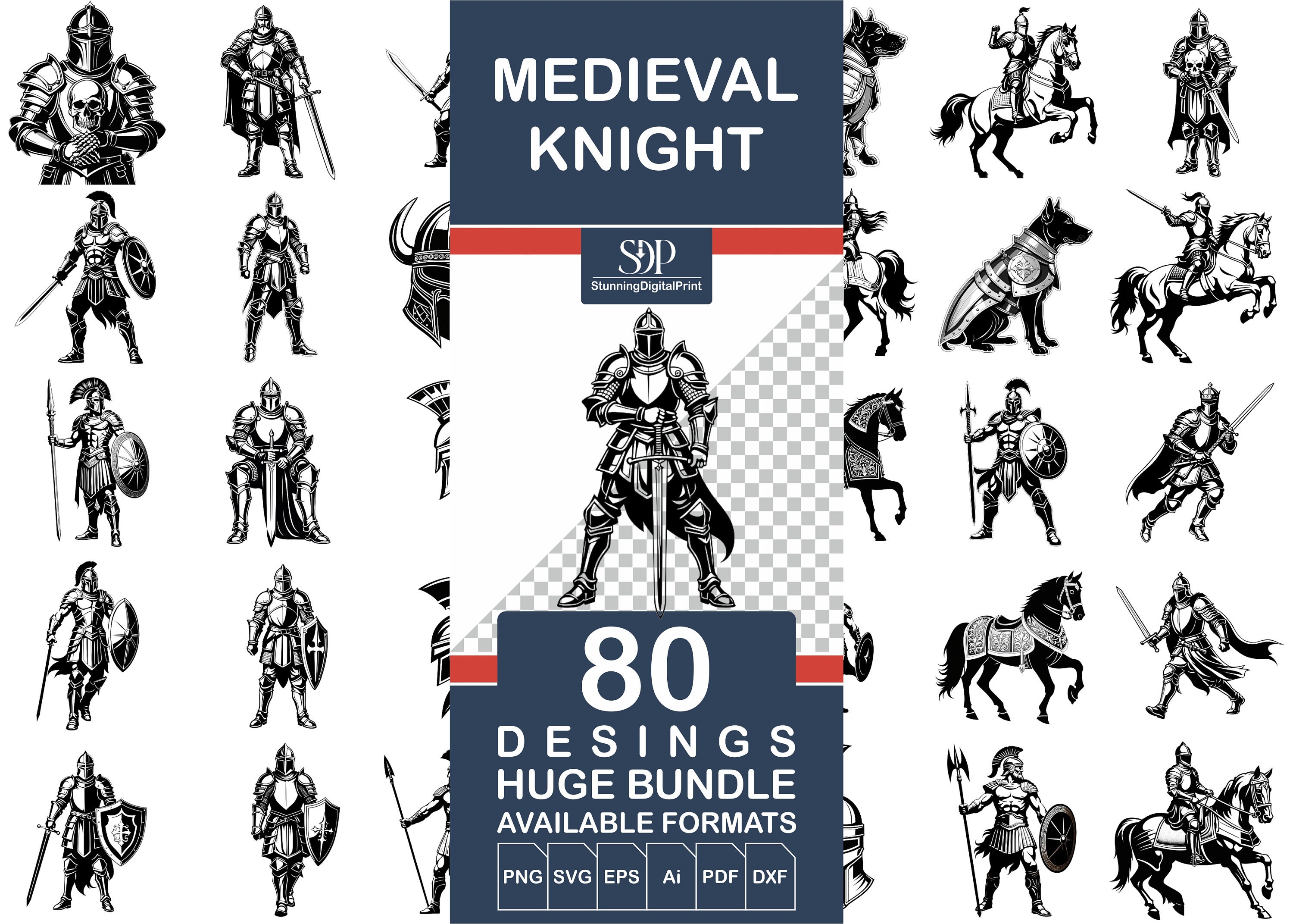 80 Medieval Knight SVG BUNDLE, Svg Vector File, Knight Cricut, Vector ...