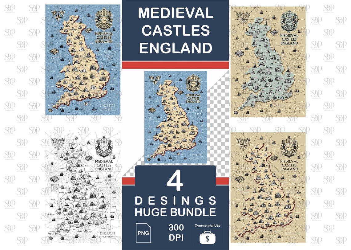 Medieval Castles Map of England & Wales (digital Download) - Etsy