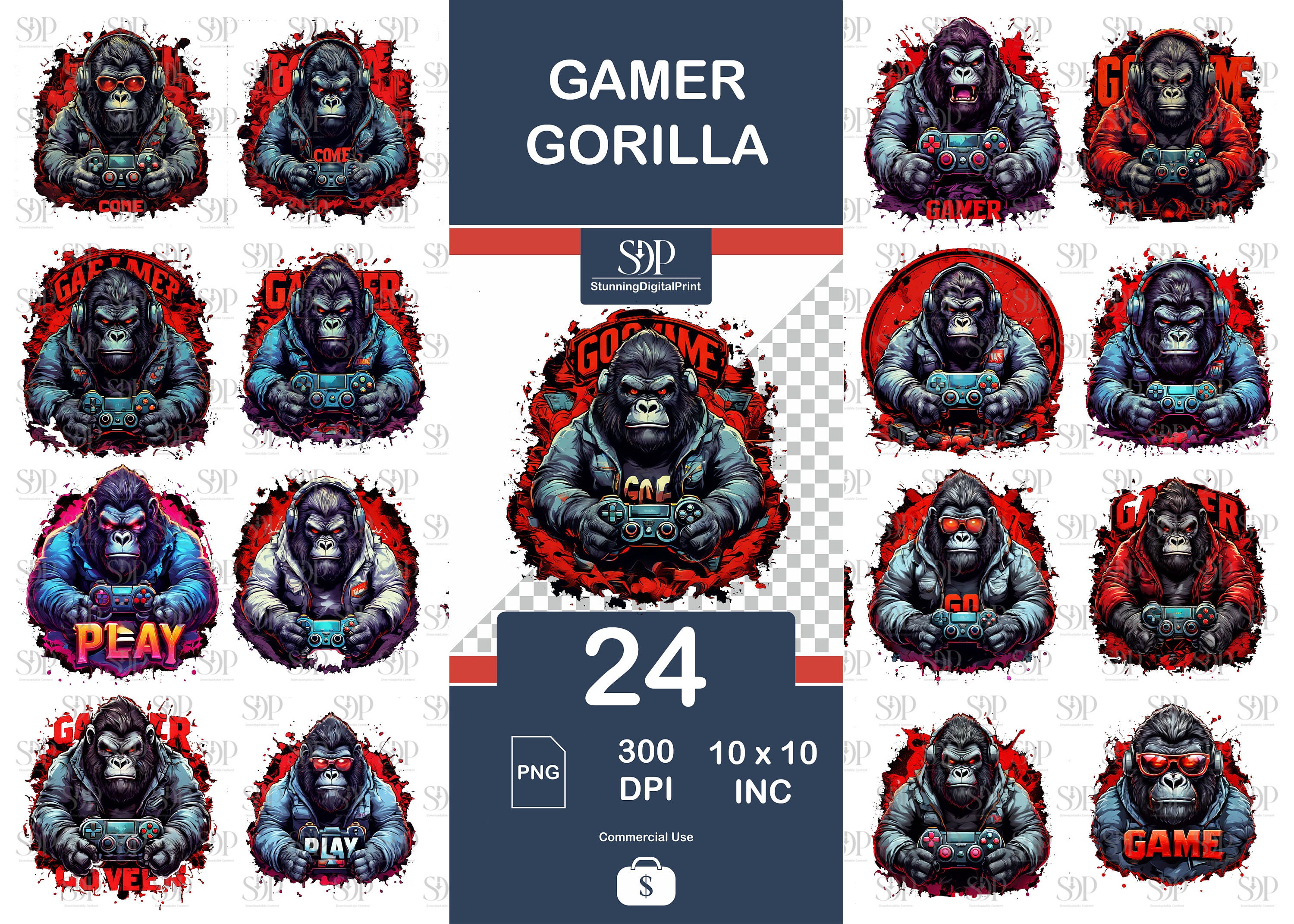 24 Gamer Gorilla Png Bundle,high Quality Png, Gamer Transparent Png ...